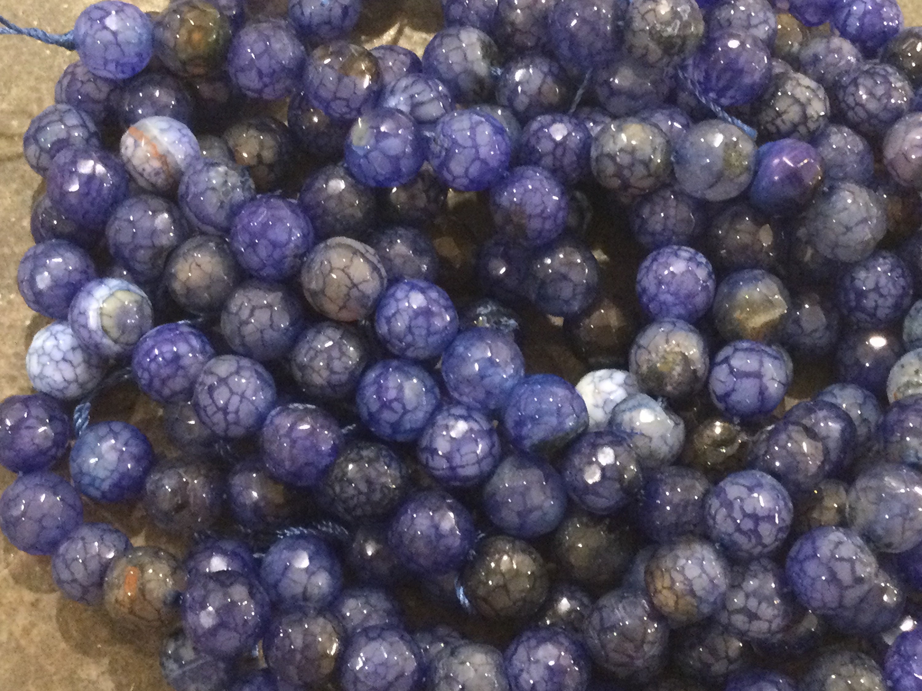 Blueberry Blue Dragon Vein Agate 8mm Beads 14 Inch Strand for Jewelry ...