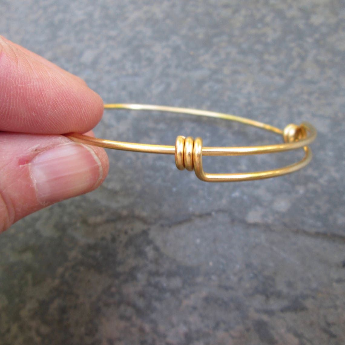 Gold STAINLESS STEEL Bangles Adjustable Wire Bangle Bracelet Blanks ...