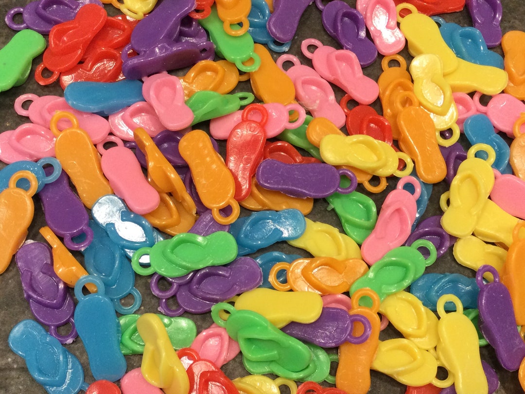 CLEARANCE Colorful Flip Flop Charms Package of 20 Charms for Jewelry ...