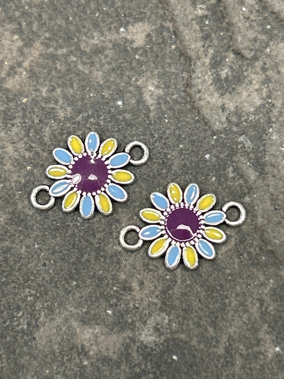 Colorful Enamel Flower Connectors for Jewelry Making Earring Connectors ...