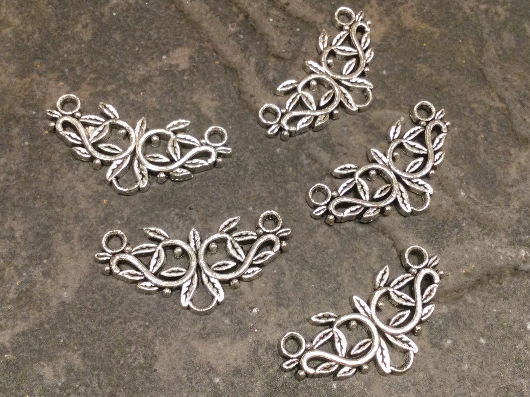 Silver Filigree Y Necklace Connector Package of 5 Necklace or Bracelet ...