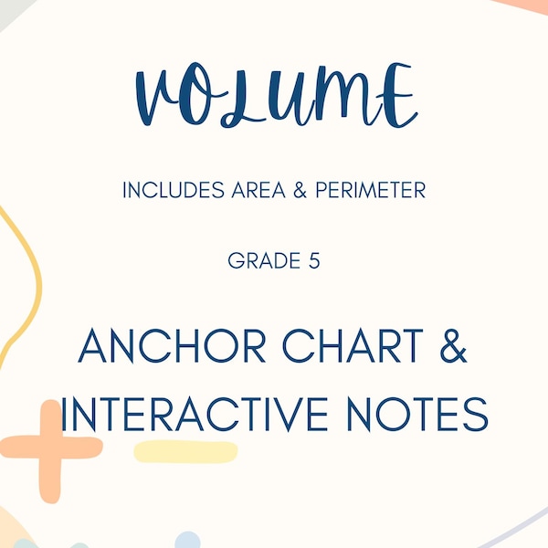 Volume Anchor Chart - Etsy