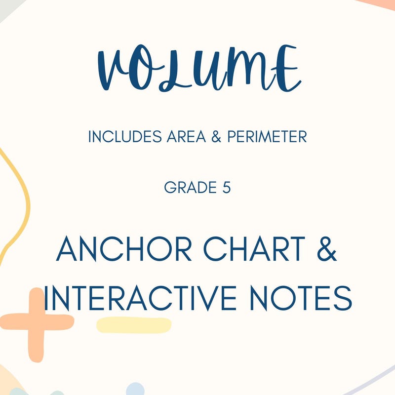 Volume Anchor Chart - Etsy