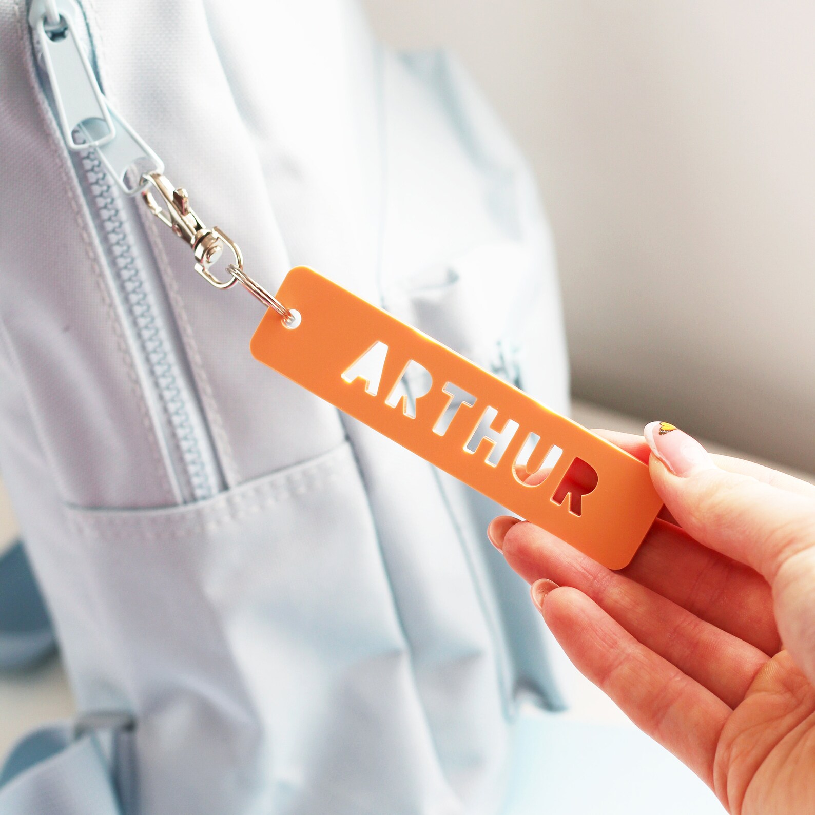 Pastel Acrylic Personalised Name Keyring: School Bag Tag - Etsy UK