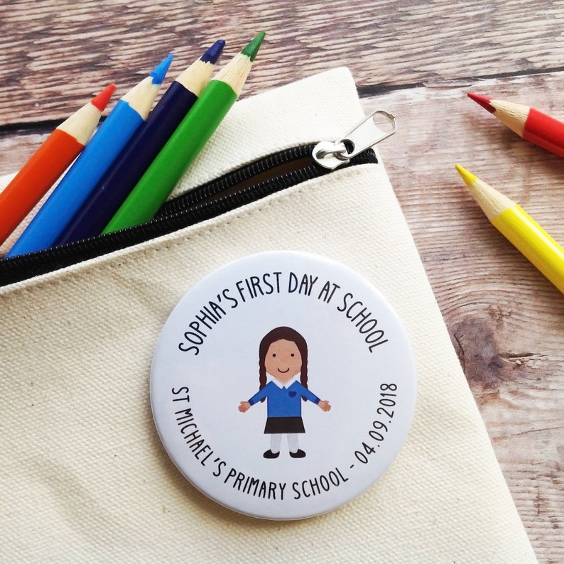 First Day At School Badge Or Keyring | Etsy