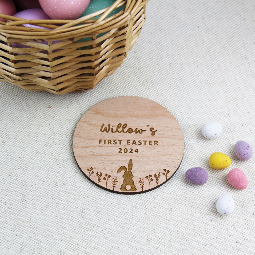 Baby's First Easter Sign, First Easter Decoration, Easter Basket Tag ...