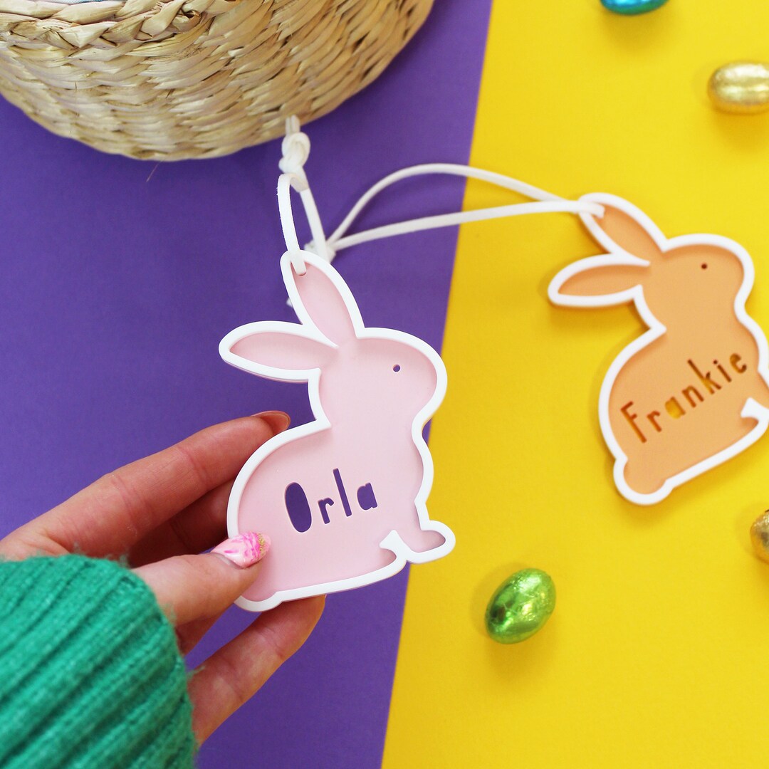 Personalised Acrylic Easter Bunny Decoration - Etsy