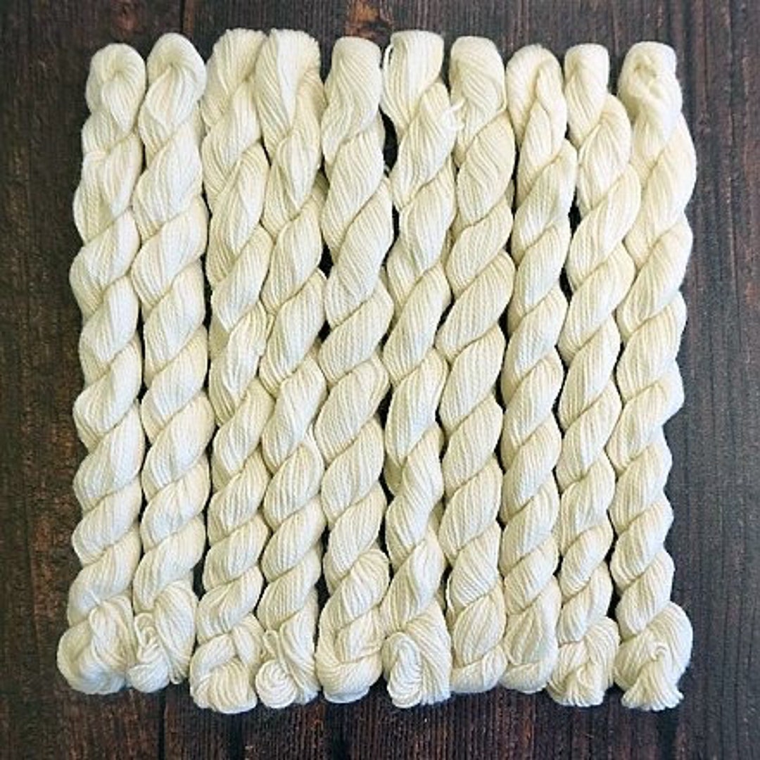 Bare Undyed Yarn, DK Weight 10 Pack Micro 10g Skeins, 85% Extra Fine ...