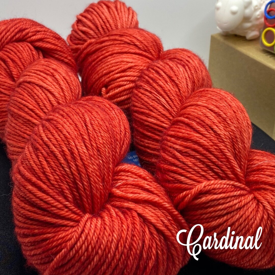 Pantone Inspired Formulary Color: CARDINAL, DK Weight, Ready to Ship ...