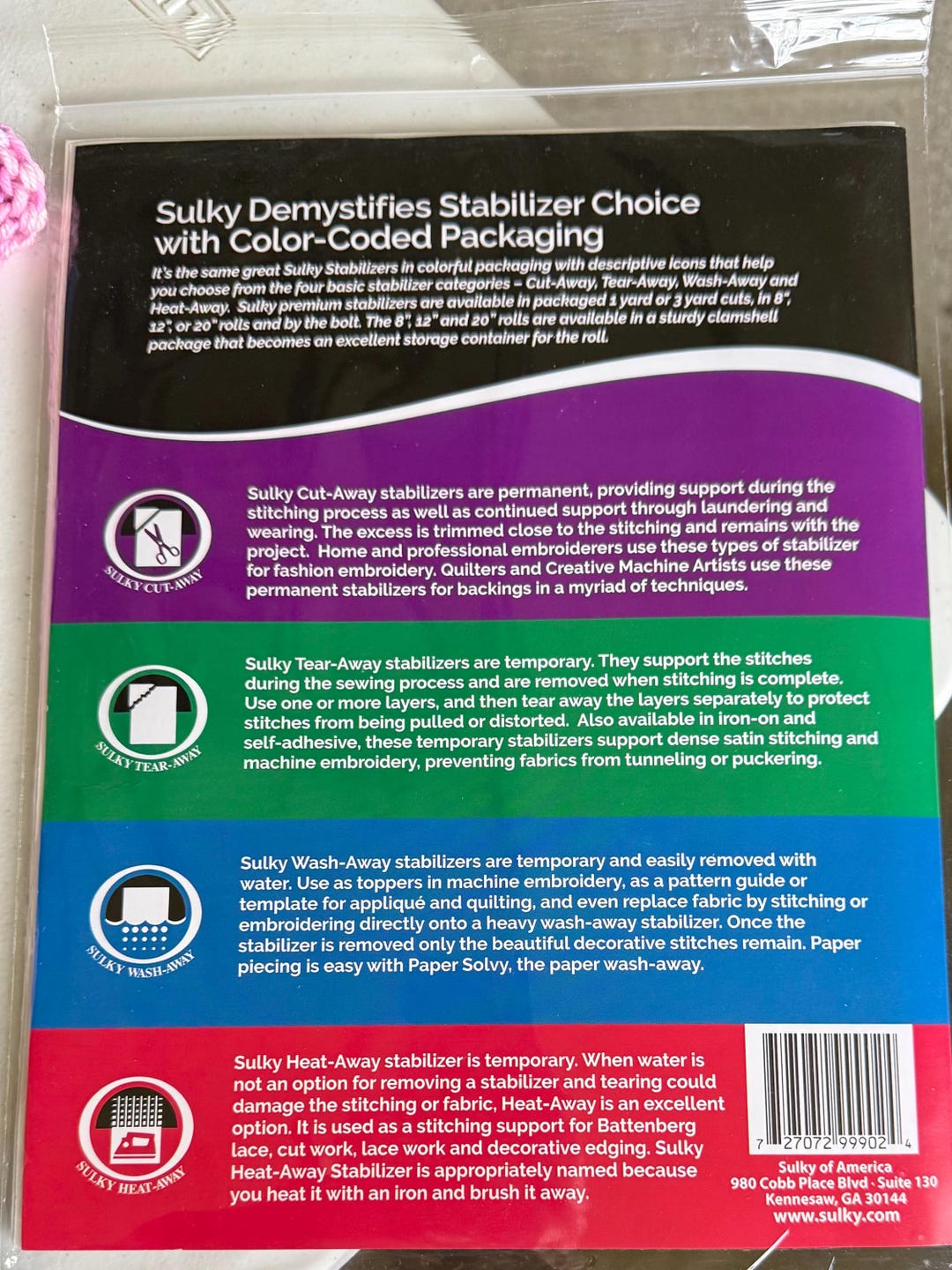 Sulky Stabilizer Sampler Pack, Contains 8”x10” Sheets of 4 Different ...