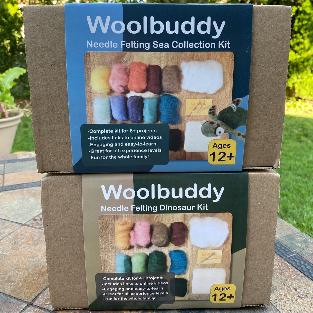 Woolbuddy Needle Felting Sea Collection or Dinosaur Kits, Instructions Everything You Need ...