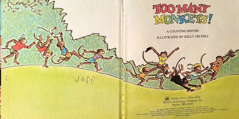 Too Many Monkeys! Counting Rhyme Book Illustrated by Kelly Oechsli ...