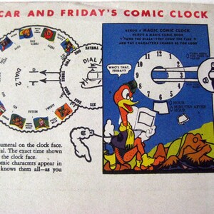 Vintage Dime Store Toy Comic Clock Cardboard Toy Paper Toy Mid Century ...