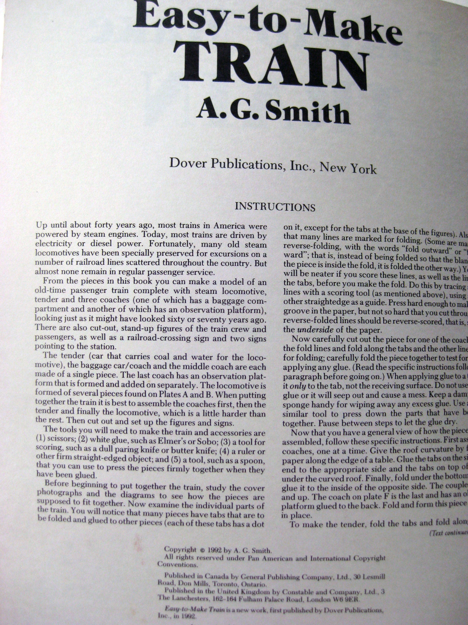 Easy to Make Train Paper Toy Book DIY Railroad Toy Vintage - Etsy