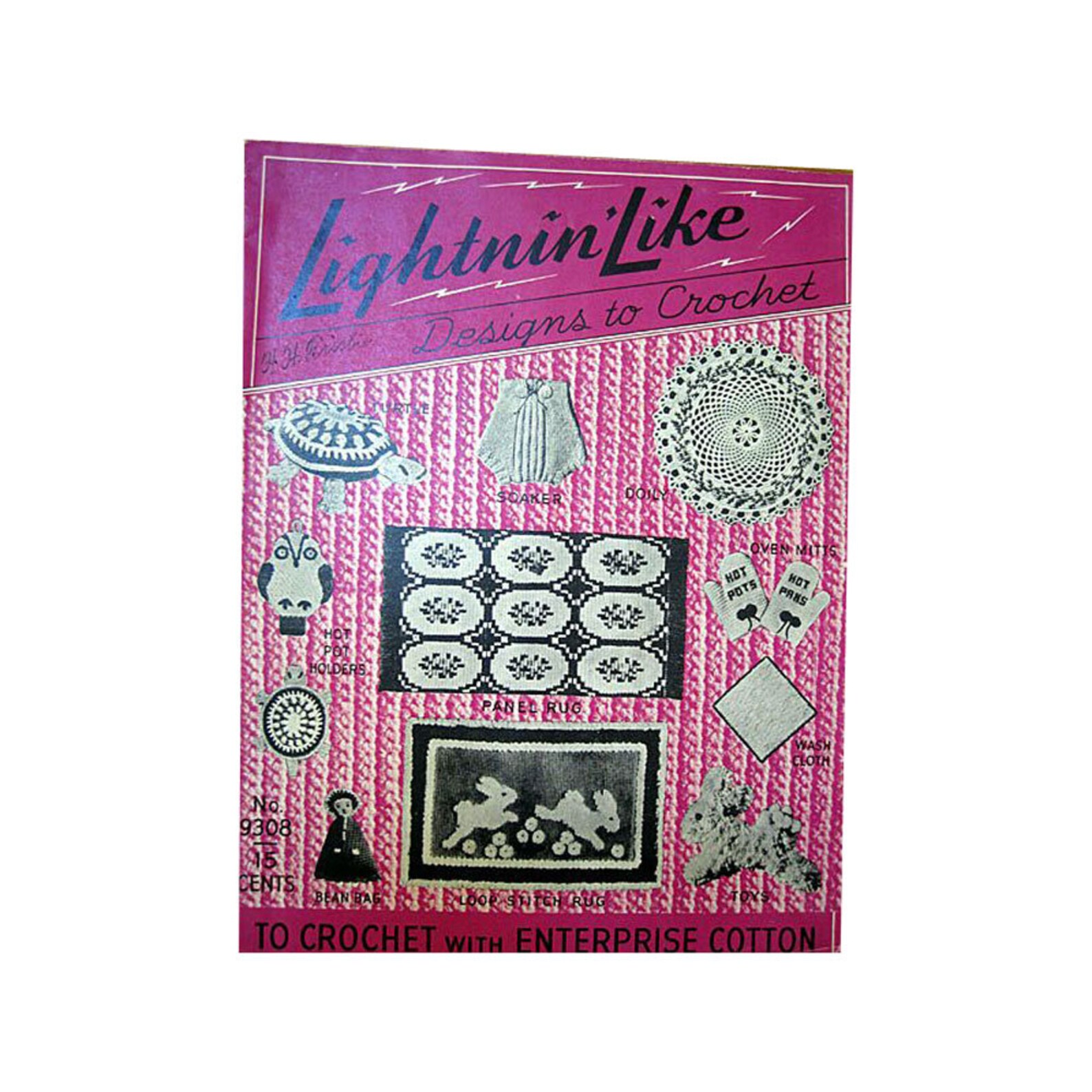 Lightnin Like Designs to Crochet Pattern Book - 1940s Home Decor ...