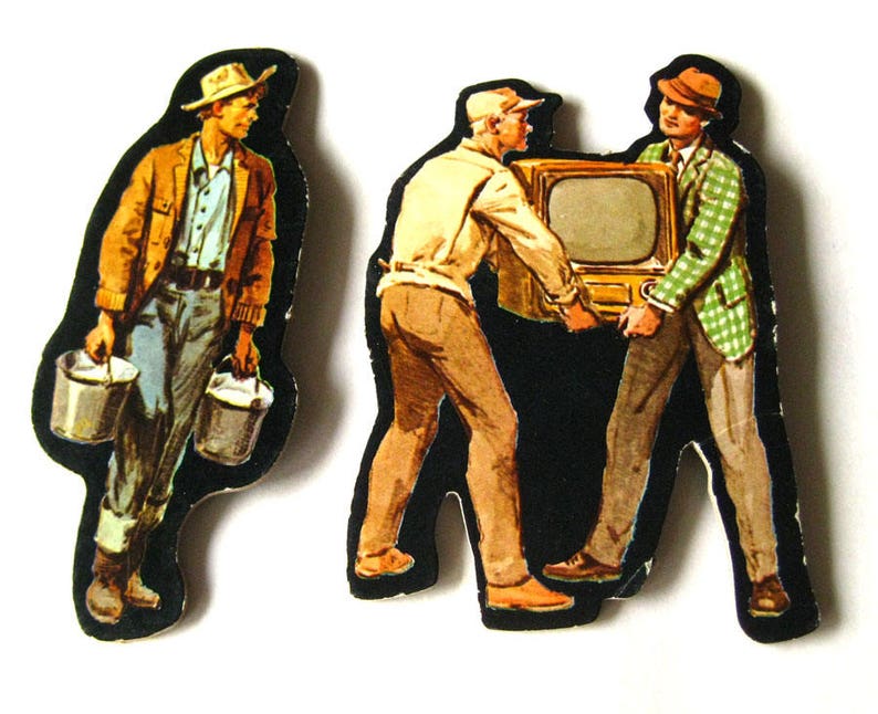 Working Men Professions Cardboard Cut Outs Magnetic Art - Etsy