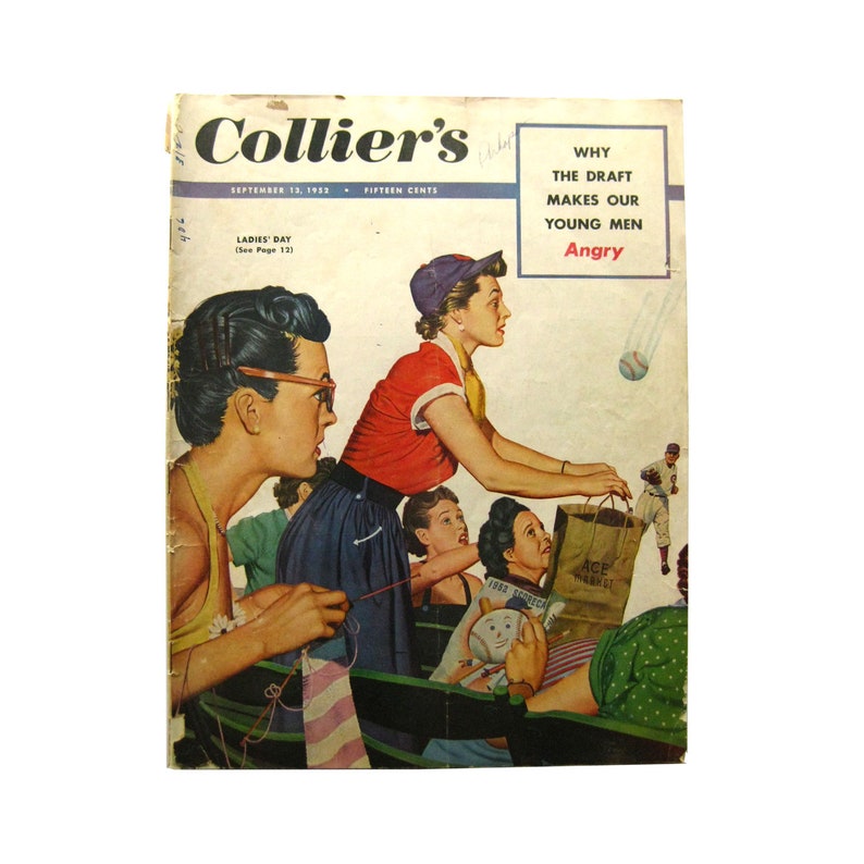 Colliers Vintage Magazine September 1952 With Chicago Cubs Baseball ...