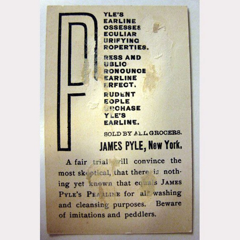 James Pyle's Pearline Vintage Trade Card - Illustrated Trade Card ...