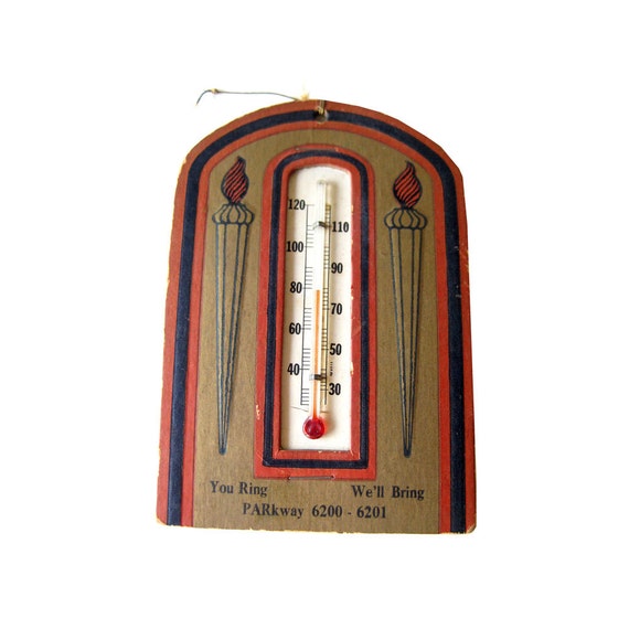 Gilded Advertising Thermometer Card / Paper Ephemera / Home | Etsy