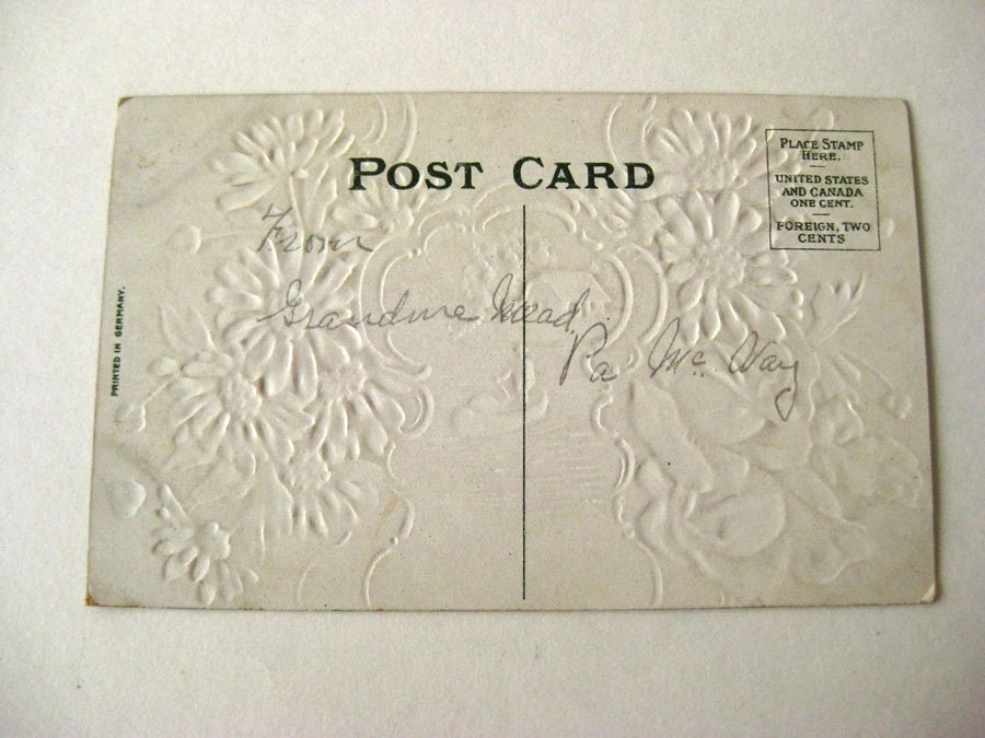 Best Wishes Embossed Postcard With Roses and Daisies - Vintage Ephemera ...