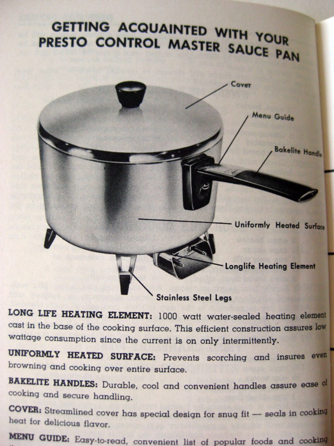Advertising Recipe Book Presto Control Master, Foodie Gift, Vintage ...