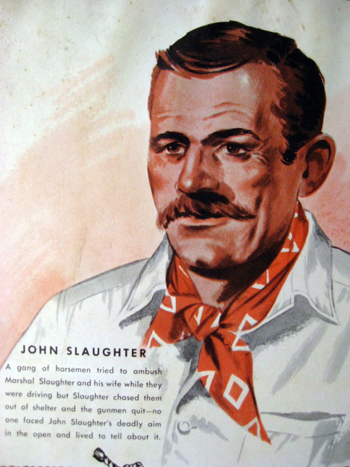 John Slaughter Western Themed Writing Tablet - Vintage Stationary ...