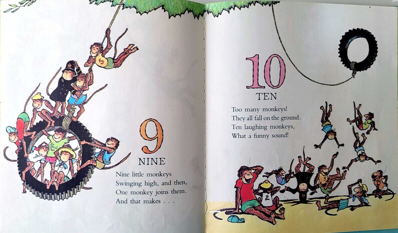 Too Many Monkeys! Counting Rhyme Book Illustrated by Kelly Oechsli ...