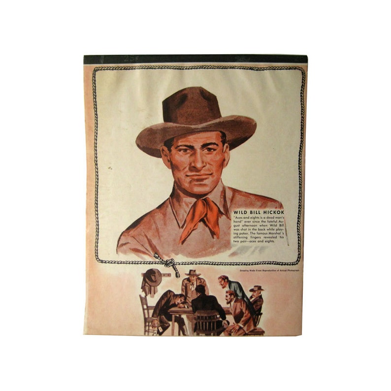 Wild Bill Hickok Western Themed Writing Tablet Vintage - Etsy
