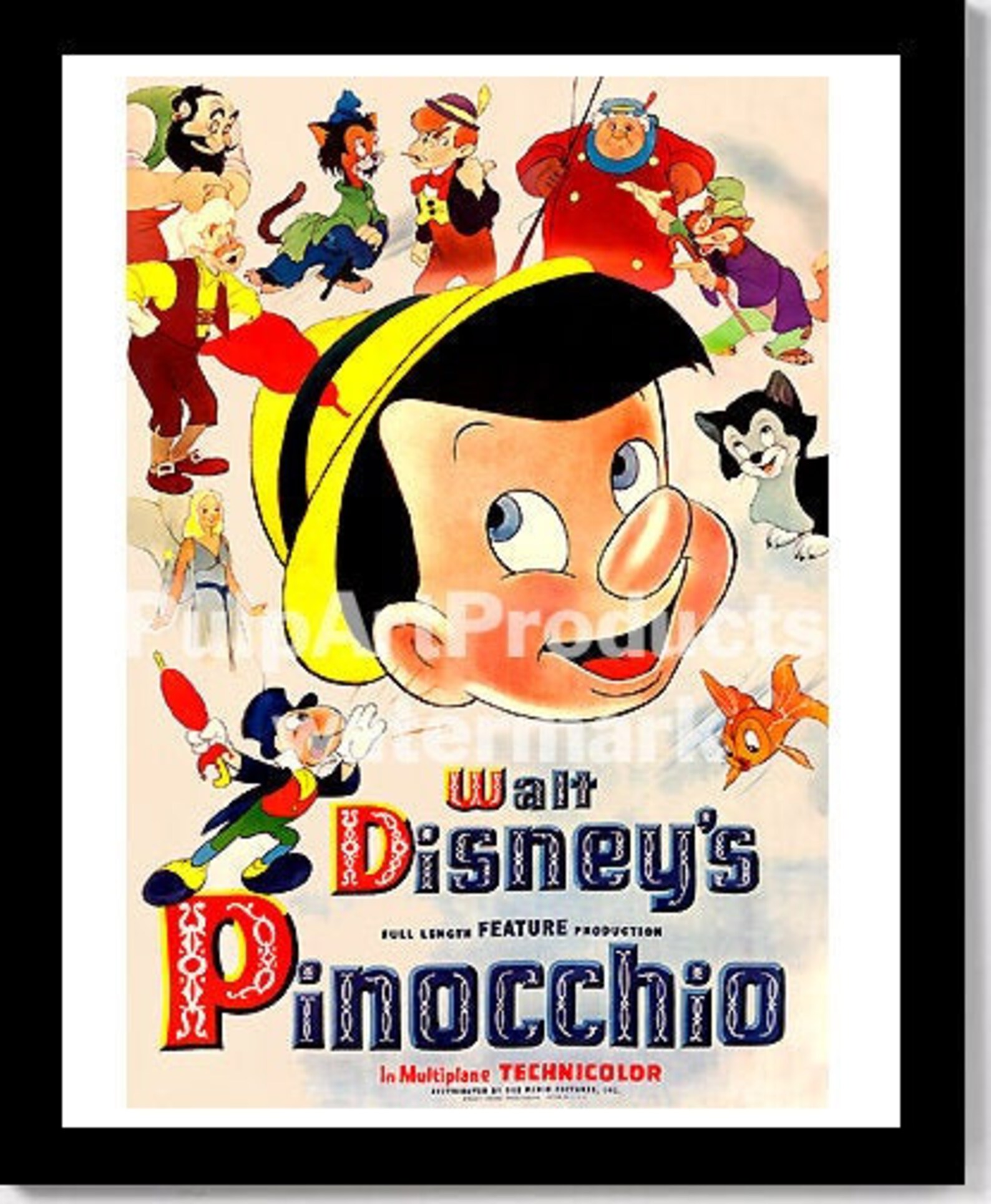 DISNEY PINOCCHIO 1940 Film Poster | Etsy