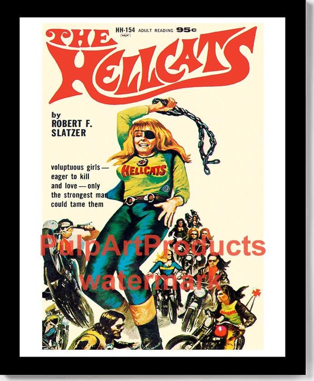 Pulp Paperback Cover Poster THE HELLCATS - Etsy