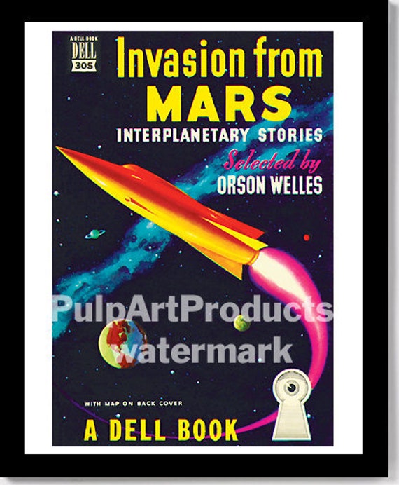 Pulp Paperback Cover Poster INVASION From MARS | Etsy