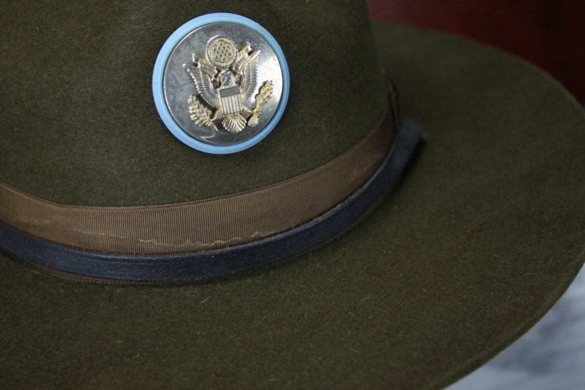 Vintage Military Campaign Hat Drill Sergeant Trooper | Etsy