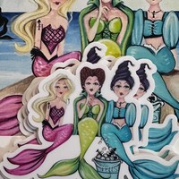 Halloween Mermaid Jellyfish Ghost Witch Hat Painting Party Hostess Gift ...