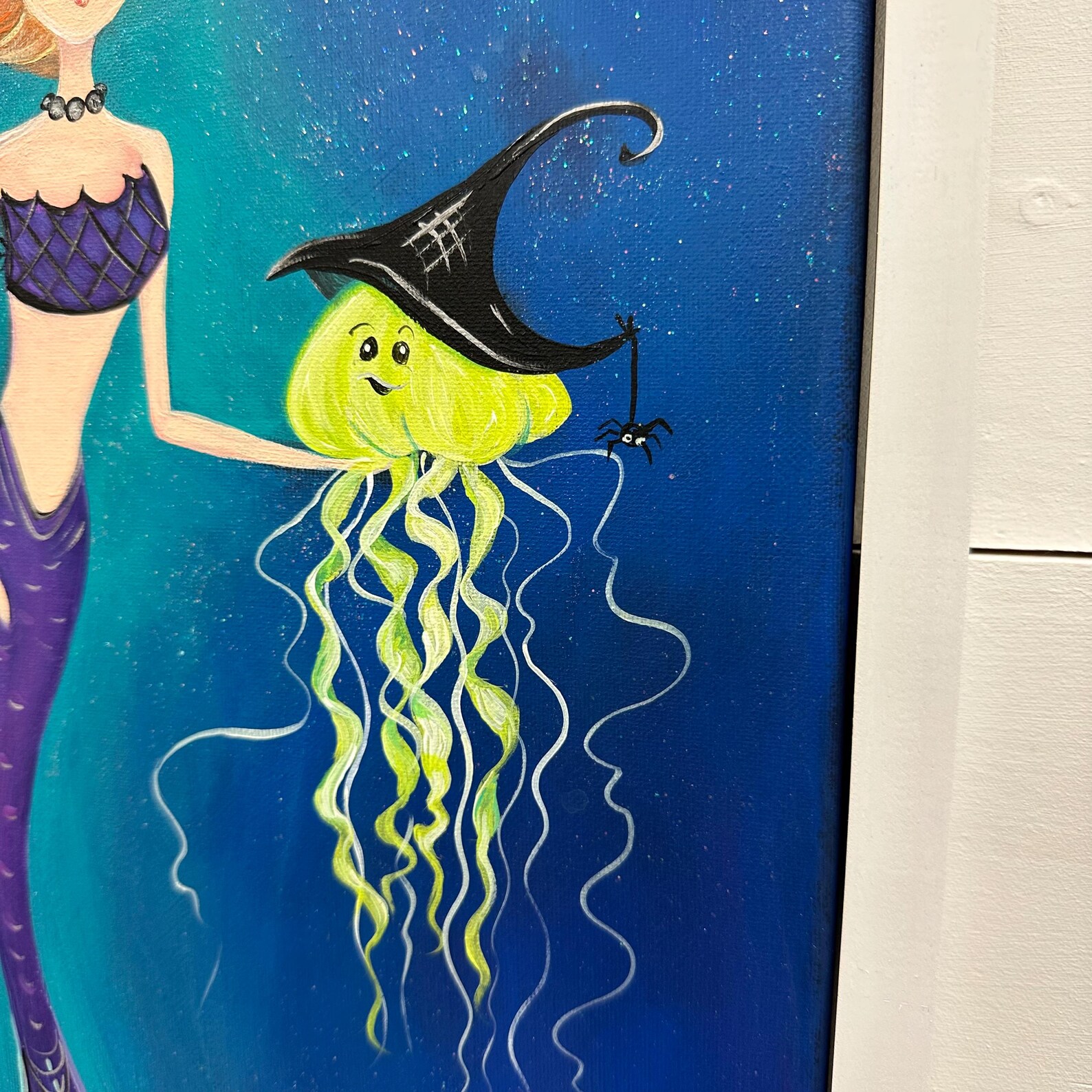 Halloween Mermaid Jellyfish Ghost Witch Hat Painting Party Hostess Gift ...