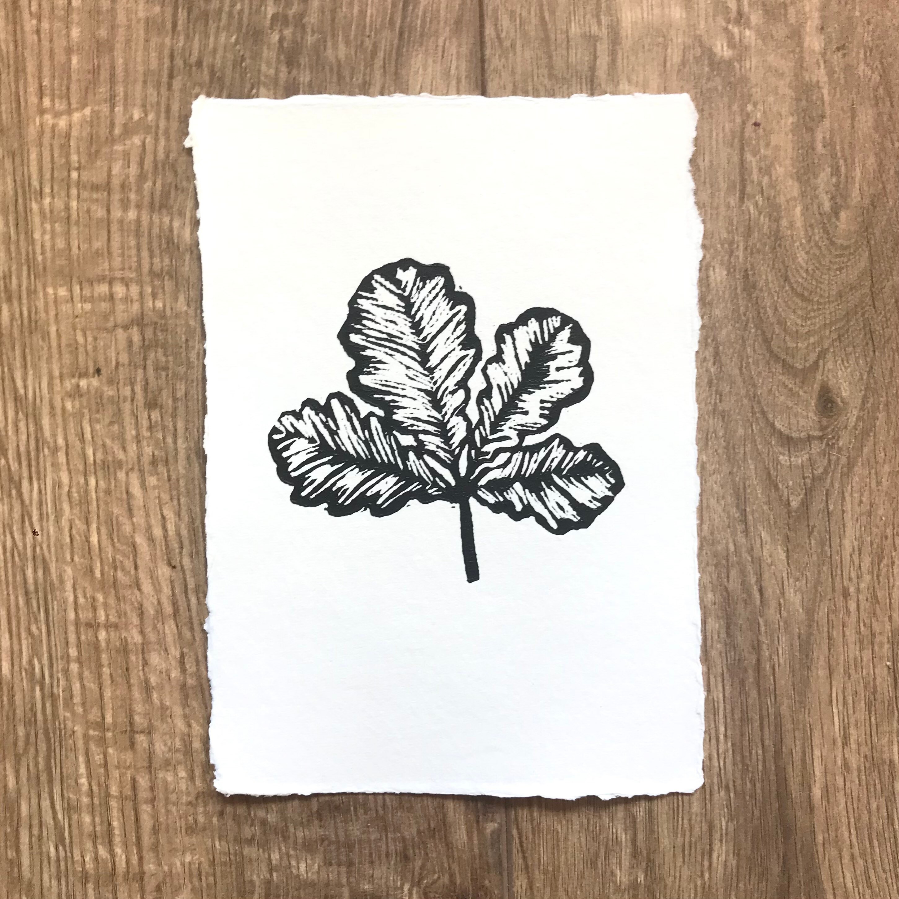 Original Leaf Linocut Prints Hand Printed Art Gifts on - Etsy