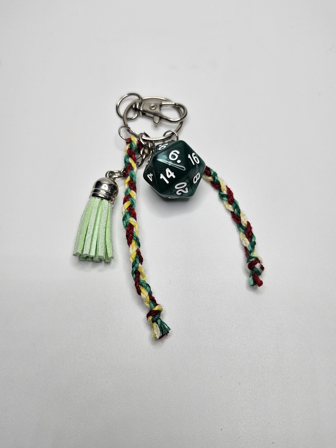 D20 Keychain in Emerald Green - Etsy