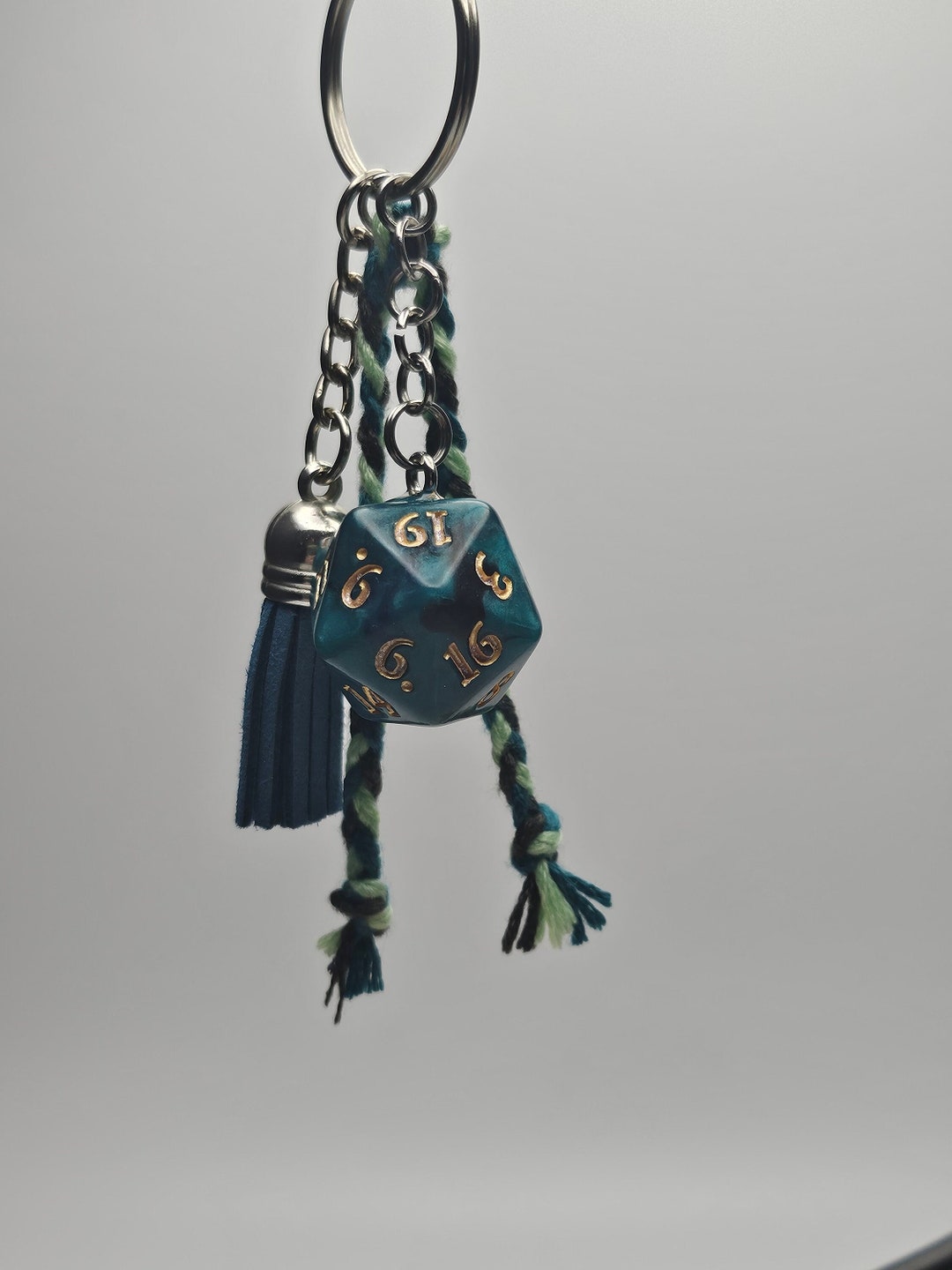 D20 Keychain in Denim Blue - Etsy