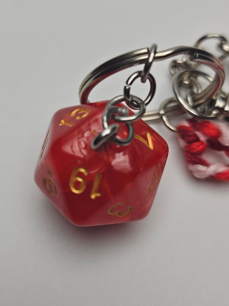 D20 Keychain in Cherry Red - Etsy