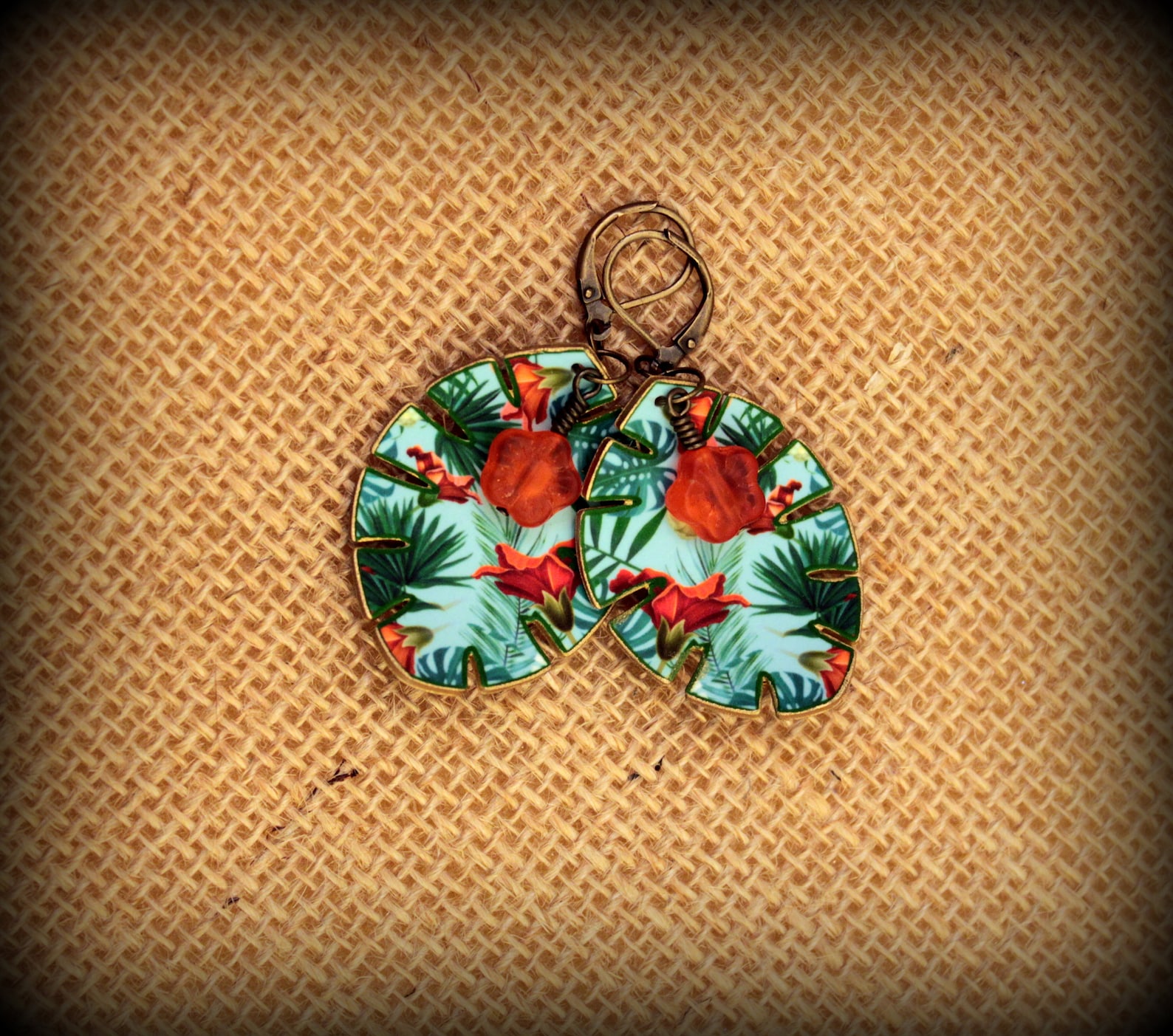 Jungle Earrings - Jungle Jewelry - Jungle Leaf - Summer Earrings ...