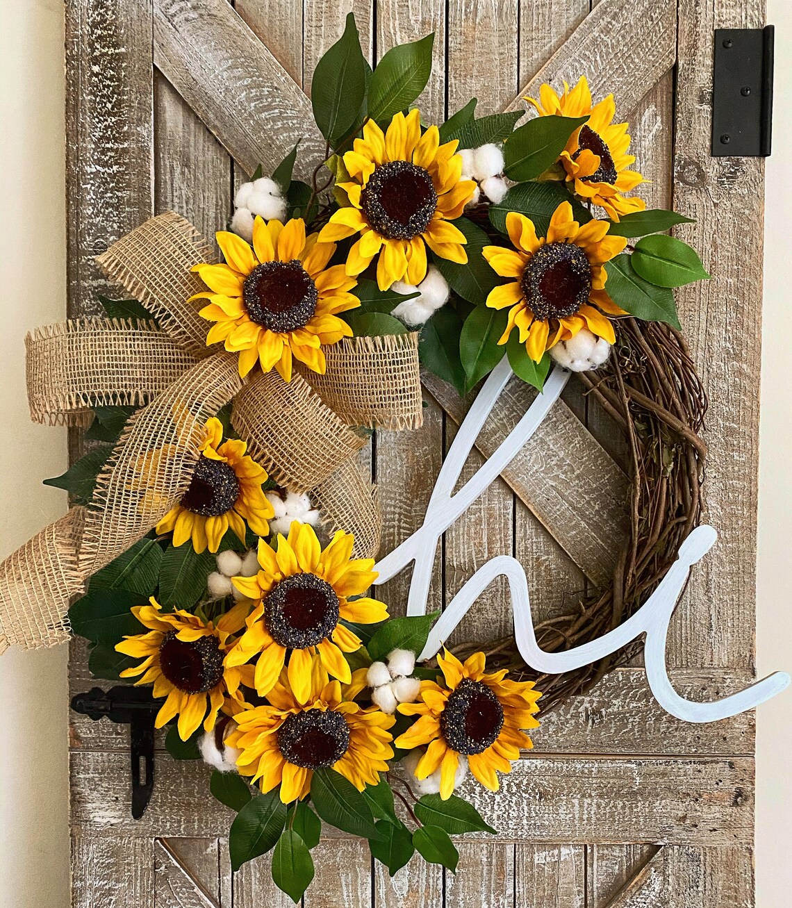 Sunflower Wreath for Front Door Farmhouse Wreath Sunflower - Etsy