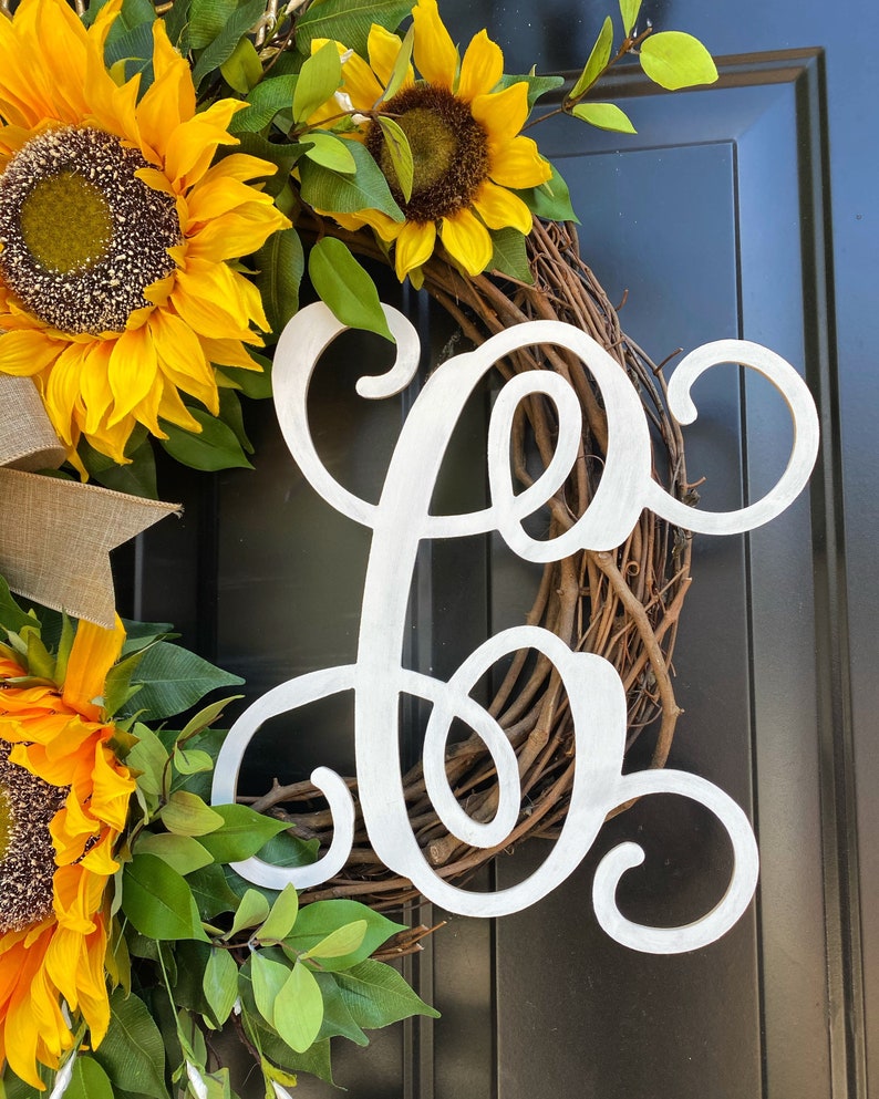 Sunflower Wreath for Front Door, Summer Wreath, Farmhouse Wreath, Front ...