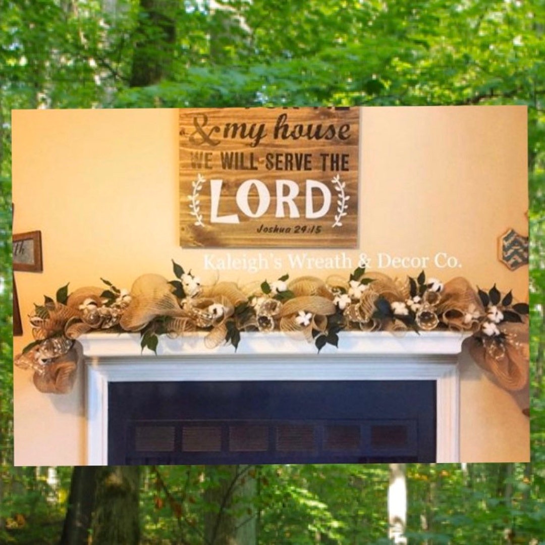 Burlap Cotton Spring Garland With Greenery & Lights - Etsy