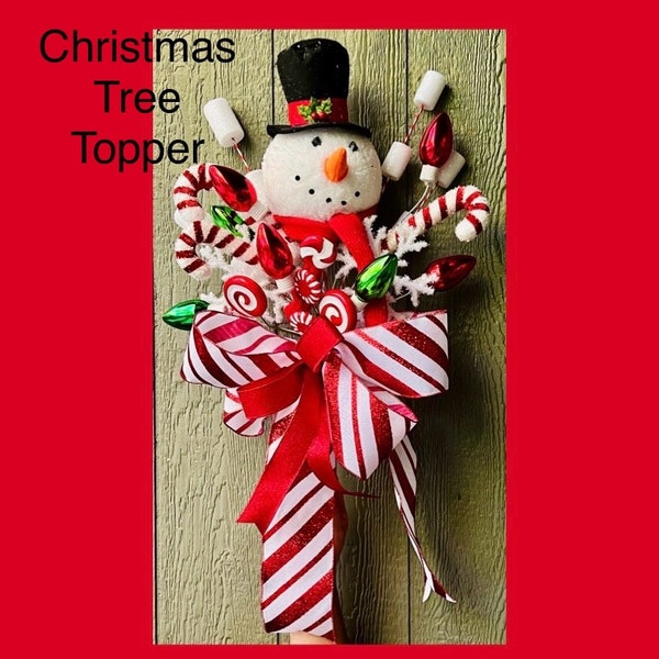 Snowman Christmas Tree Topper - Etsy