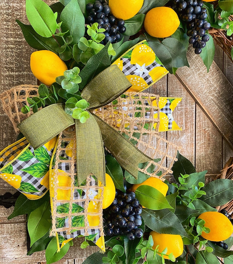 LEMON Decor Lemon Wreath for Front Door Front Door Wreath - Etsy