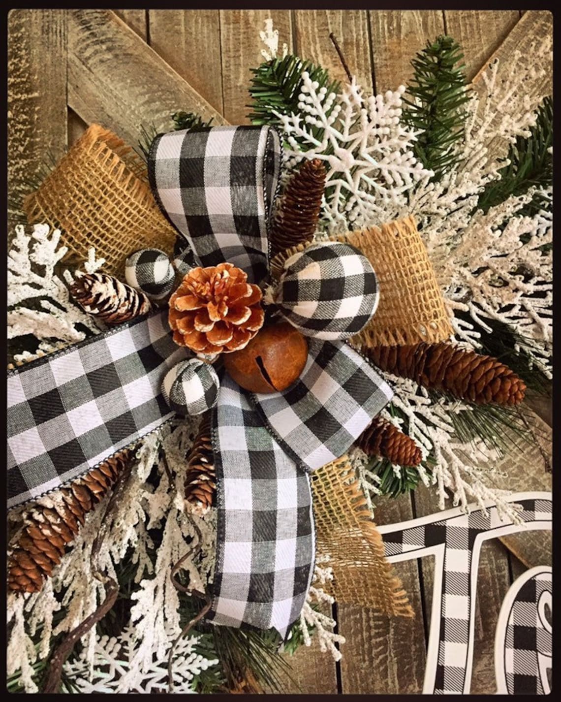 Christmas Wreath Buffalo Plaid Christmas Decor Buffalo Check - Etsy