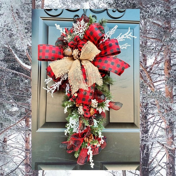 Buffalo Plaid Christmas Wreath Etsy