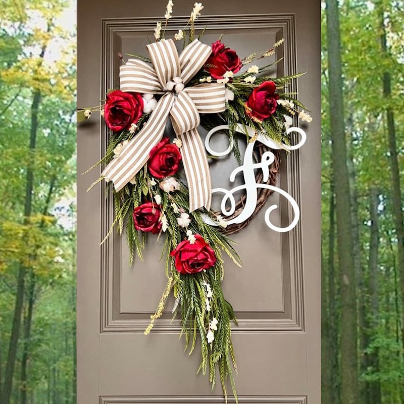 Wreath Monogram - Etsy
