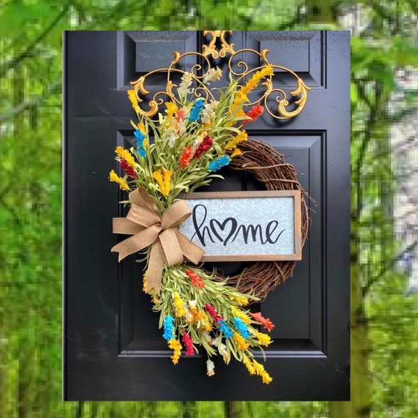 Rainbow Wreath - Etsy