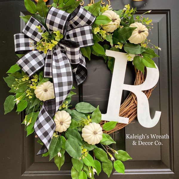 Fall Monogram Wreath - Etsy
