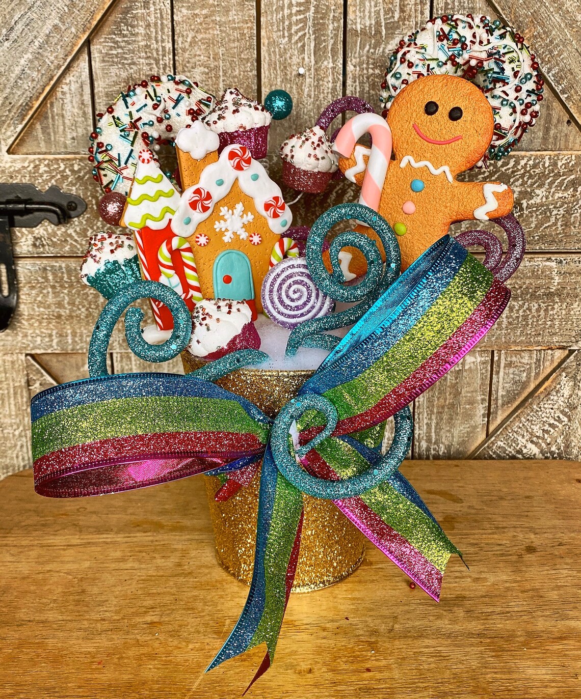 Gingerbread Table Decor, Christmas Centerpiece, Christmas Candy ...